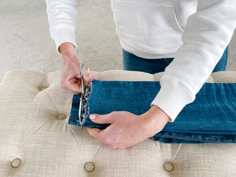 How To Cut Your Jeans for a DIY Raw Hem | Jo-Lynne Shane